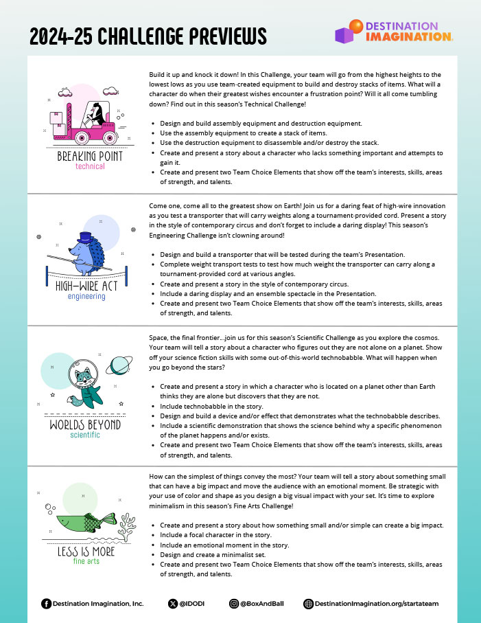 Marketing Materials - Destination Imagination