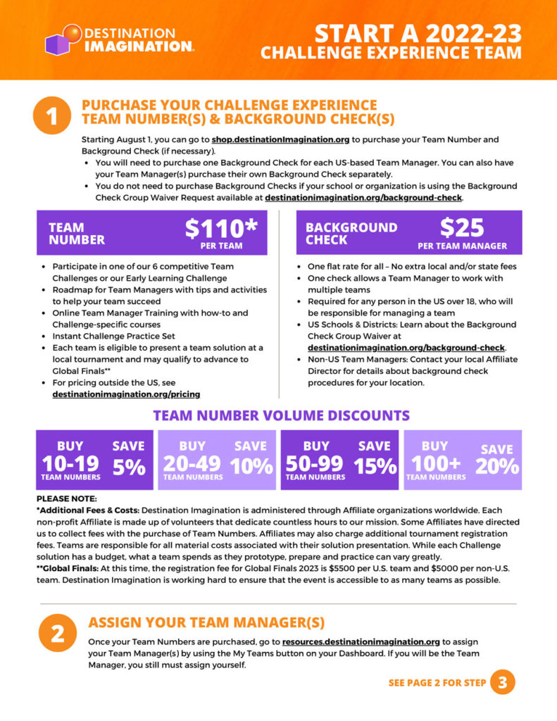 Marketing Materials - Destination Imagination